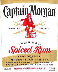 Drink Label: Captain Morgan Original Spiced (Captain Morgan Rum Co ...