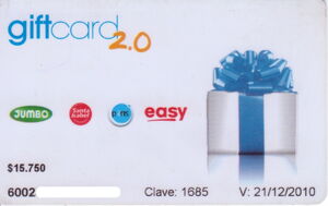 Gift Card: Cinta Azul (Jumbo, Chile(Navidad) Col:CL-Jumbo-037 💳