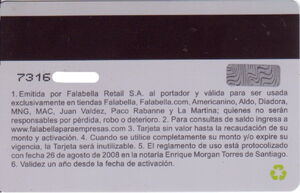 Gift Card: Regalo (Falabella, Chile(Caricaturas) Col:CL-F-050