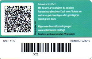 Geschenkkarte: Erlebnis Card Tirol (Erlebniscard, Österreich(Tirol) Col ...