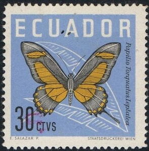 Stamp: Torquatus Swallowtail (Papilio torquatus leptalea) (Ecuador ...