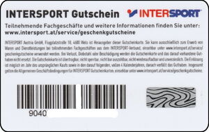 Geschenkkarte: Gutscheinkarte (Intersport, Österreich(Intersport) Col ...