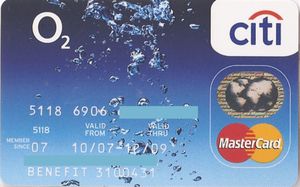 Bank Card: citi - O2 (Citibank, Czech RepublicCol:CZ-MC-0016.02