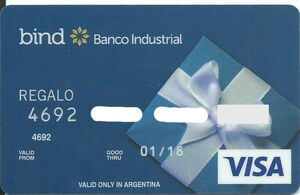 Gift Card: Bind - Banco Industrial (Visa, Argentina(Bind - Banco ...