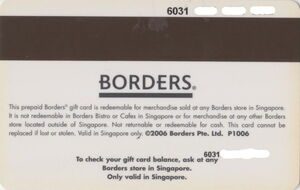 Gift Card: Present (Borders, Singapore(Borders) Col:SG-Bord-007.01