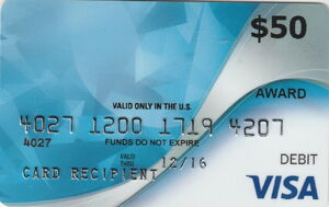 Bank Card: Award $50 (MetaBank, United States of AmericaCol:US-VI-1117