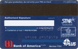 Bank Card: Bank of America Versatel (Bank of America, United States of ...