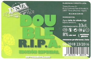 Drink Label: Deva Double R.I.P.A. (Cerveza Artesana Deva, SpainCol:ES ...