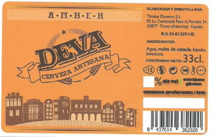 Drink Label: Deva Amber (Cerveza Artesana Deva, SpainCol:ES-BEER-004142