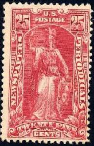 Stamp: "Justice" (United States of America) (Newspaper Stamps) Mi:US ...