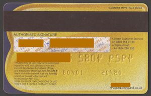Bank Card: Barclayscard Gold-4 (Barclays Bank, United Kingdom of Great ...