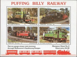 Stamp: Narrow Gauge Steam Train (Australia: Private Post Offices ...