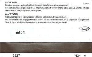 Gift Card: Nexon Game Card (Nexon, Canada(Nexon) Col:CA-NEXON-001