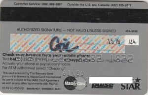 Bank Card: PayPal business debit (Bancorp Bank, United States of ...