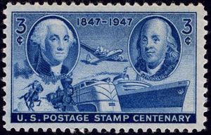 Stamp: US Postage Stamp Centenary (United States of AmericaMi:US 555,Sn ...