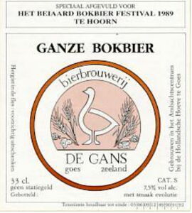 Drink Label: Ganze Bokbier (Bierbrouwerij De Gans, NetherlandsCol:NL ...