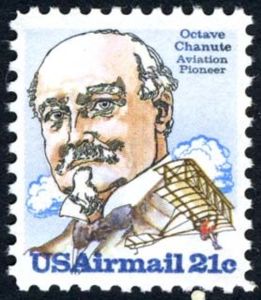 Stamp: Octave Chanute and Glider (United States of America(Aviation ...