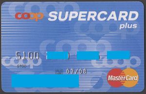 Bank Card: COOP SUPERCARD plus Mc (Swisscard AECS, Switzerland) Col:CH ...