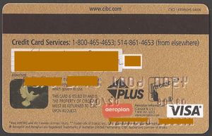 Cartão bancário: CIBC - Aerogold (Canadian Imperial Bank of Commerce ...