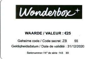 כרטיס מתנה: Wonderbox (Wonderbox, בלגיה(Wonderbox) Col:Bel- Wonderbox-003