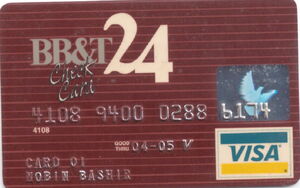 Bank Card: Check Card (Bb&t, United States of AmericaCol:US-VI-1122 💳