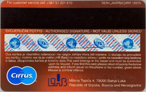 Bank Card: LHB Banka (LHB Banka, SerbiaCol:RS-MS-0004