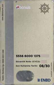Bank Card: Denizbank (Denizbank, Türkiye (Turkey)Col:TR-MC-0537.03
