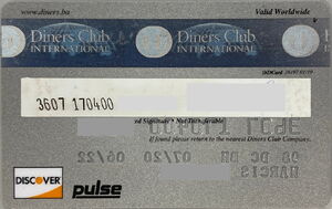 Bank Card: Diners Club International (Diners Club International, Bosnia ...