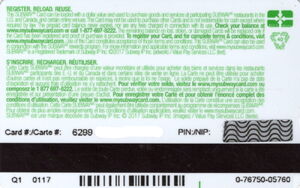 Gift Card: Logo / green card (Subway, Canada(Subway) Col:CA-Subw-032 ...