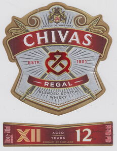 Drink Label: Chivas Regal, Aged 12 Years (Chivas Brothers Ltd ...