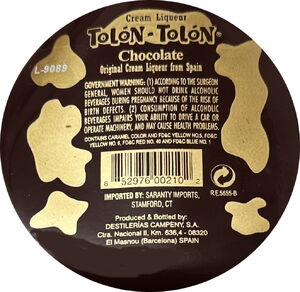 Drink Label: Imported Tolón-Tolón Chocolate Cream (Destilerias Campeny ...