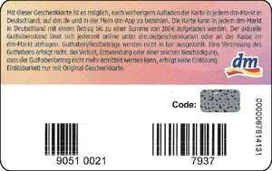 Geschenkkarte: Dankeschön (dm-drogerie markt, Deutschland ...