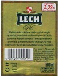 Drink Label: Lech Pils (Lech Browary Wielkopolski, PolandCol:PL-BEER-000245