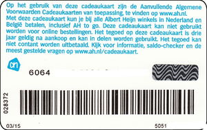 Geschenkkaart: Albert Heijn Cadeaukaart (Albert Heijn, Nederland(Albert ...