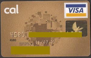 Bank Card: cal Gold VISA-2 (Cal, IsraelCol:IL-VI-0010.01 💳