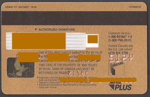 Bankkarte: RBC-VISA gold-4 (Royal Bank of Canada, Kanada) Col:CA-VI-0028