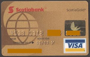 Bank Card: Scotia Gold (Scotiabank, CanadaCol:CA-VI-0029