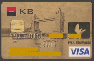 Bank Card: KB (Tower Bridge) (Komerční Banka (KB), Czech RepublicCol:CZ ...