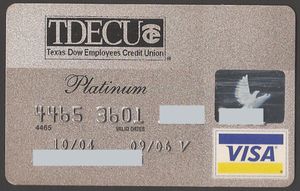 Bank Card: Tdecu Visa (Tdecu, United States of AmericaCol:US-VI-0058