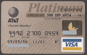 Bank Card: AT&T Platinum (Universal Bank, United States of America) Col ...