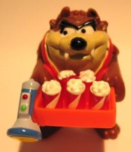 Juguete de comida: Taz with box of soft drink (Kinder Sorpresa, Mundial ...