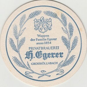 Beer Coaster: Egerer (Privatbrauerei H. Egerer, Germany, Federal ...