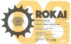 Drink Label: Maiken Rokai (Cervezas Makei, SpainCol:ES-BEER-004221