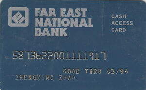 Bank Card: Cash Access Card (Far East National Bank, United States of ...