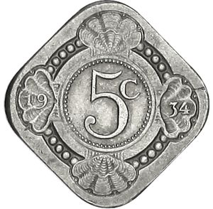 Munt: 5 Cents (Vierkante Stuiver) (Nederland(1890 ~ 1948 - 4de Koningin ...