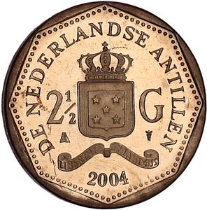 Coin: 2½ Gulden (Netherlands Antilles(1980~Today - Queen Beatrix / King ...