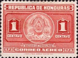 Sello: Coat of arms of Honduras (Honduras(Coat of Arms) Mi:HN 427,Sn:HN ...