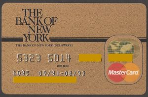 Bank Card: Bank of New York Gold MC (Bank of New York, United States of ...