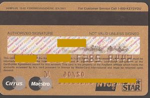 Tarjeta de Banco: Master Money Privilege MC (Key Bank, Estados Unidos ...