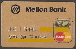 Bank Card: Mellon Bank Gold MC (Mellon Bank, United States of America ...